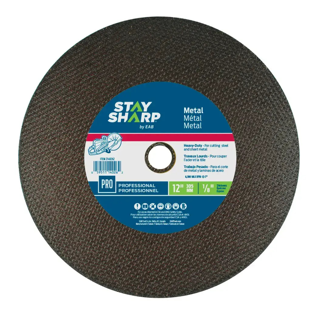 12" x 1/8" Metal Cutting Wheel for 1" Arbor Portable Gas Saw — Griff ...