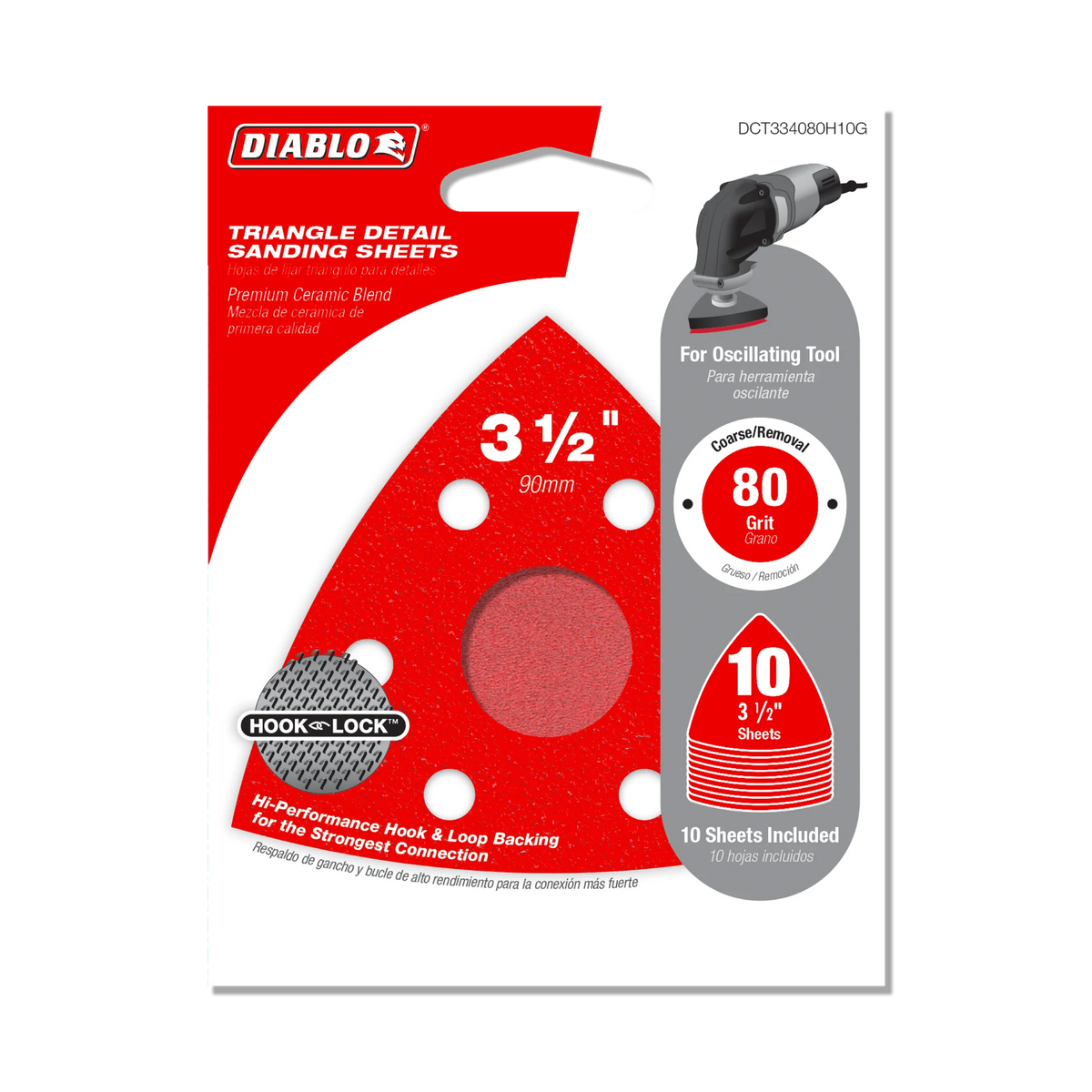 Diablo 3-1/2" Oscillating Multi-Tool Triangular Detail Sanding Sheets ...