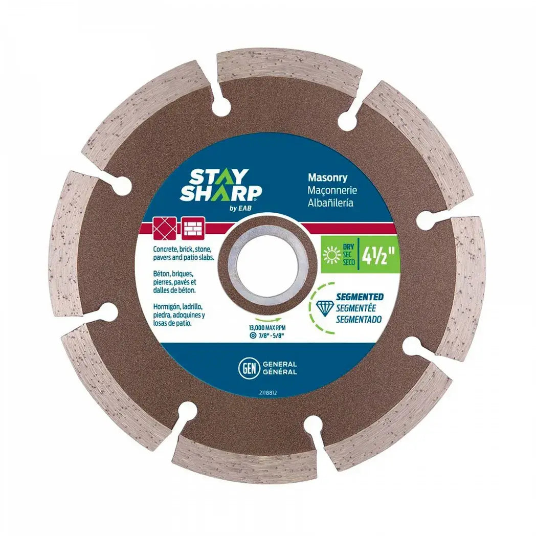 4-1/2" Segmented Diamond Cutting Blade for Masonry/Concrete — Griff ...