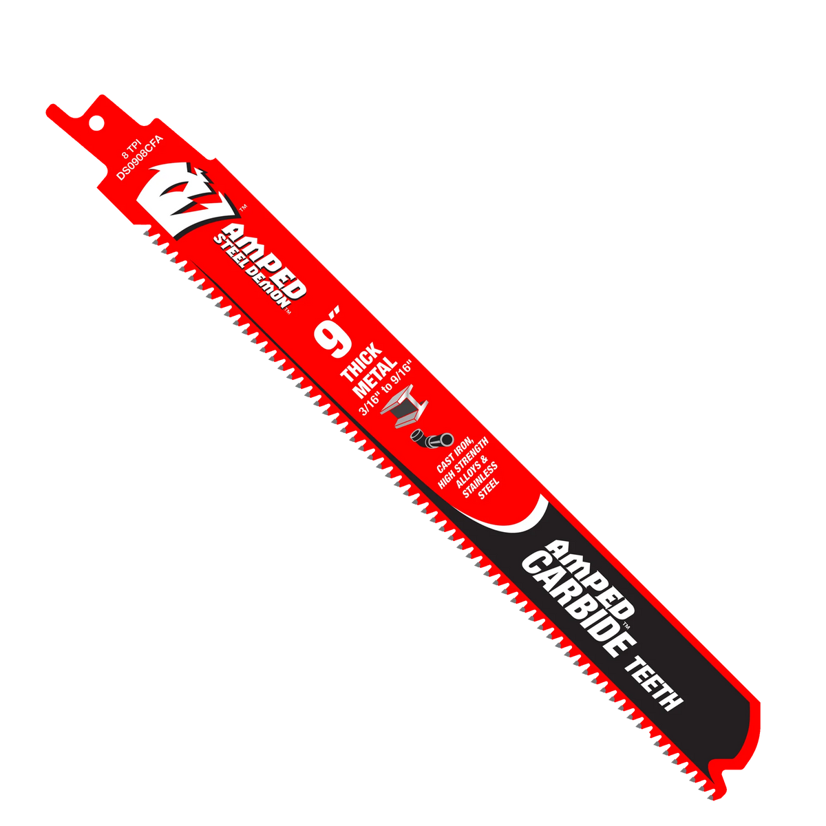 9" Diablo DS0908CFA 8TPI AMPED™ Steel Demon™ Carbide Teeth Reciprocati ...