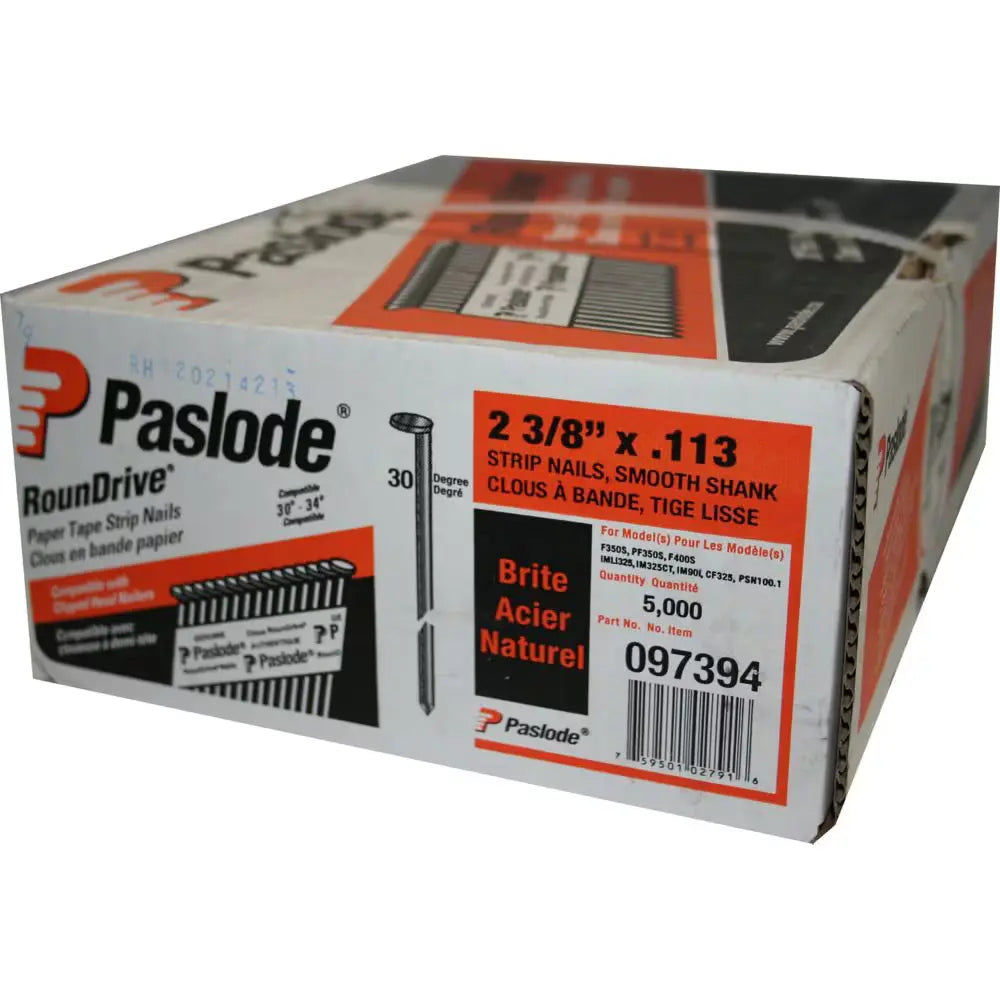 Paslode 097394 2-3/8" x .113 Smooth Shank 30 Degree Brite Stick Nails — Griff Building Supplies