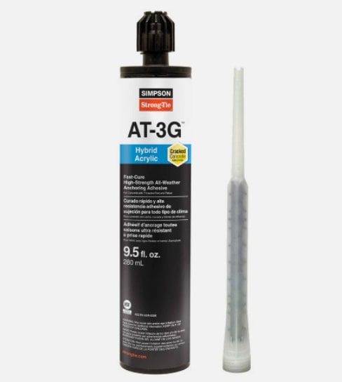 Simpson AT-3G™ High-Strength Hybrid Acrylic Adhesive Epoxy 9.5fl-oz ...